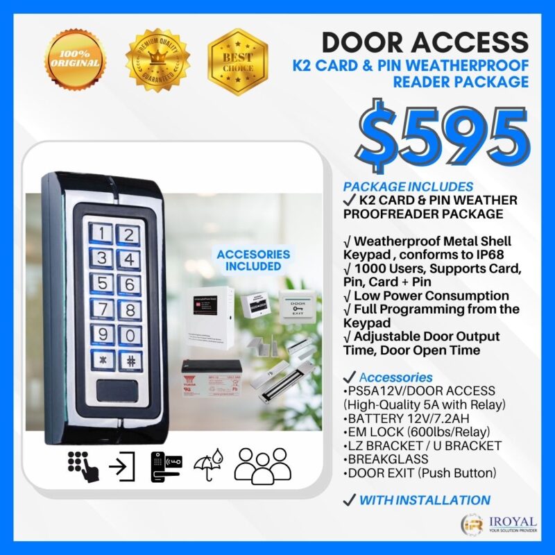 Door Access K2 Card & Pin Weatherproof Metal Shell Keypad Reader | 1000 ...