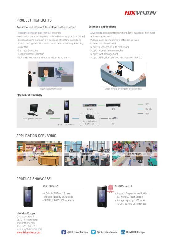 Hikvision DS-K1T341AMF Single Door Access System