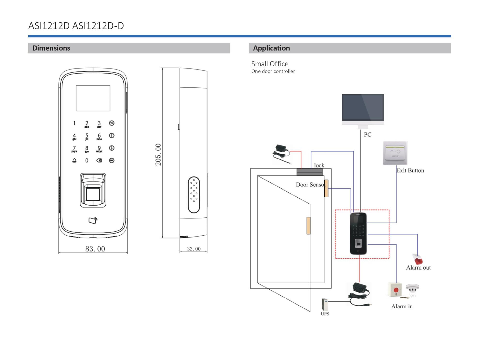Door Access Biometric Reader Dahua AS1212D Package | Touch keypad and ...