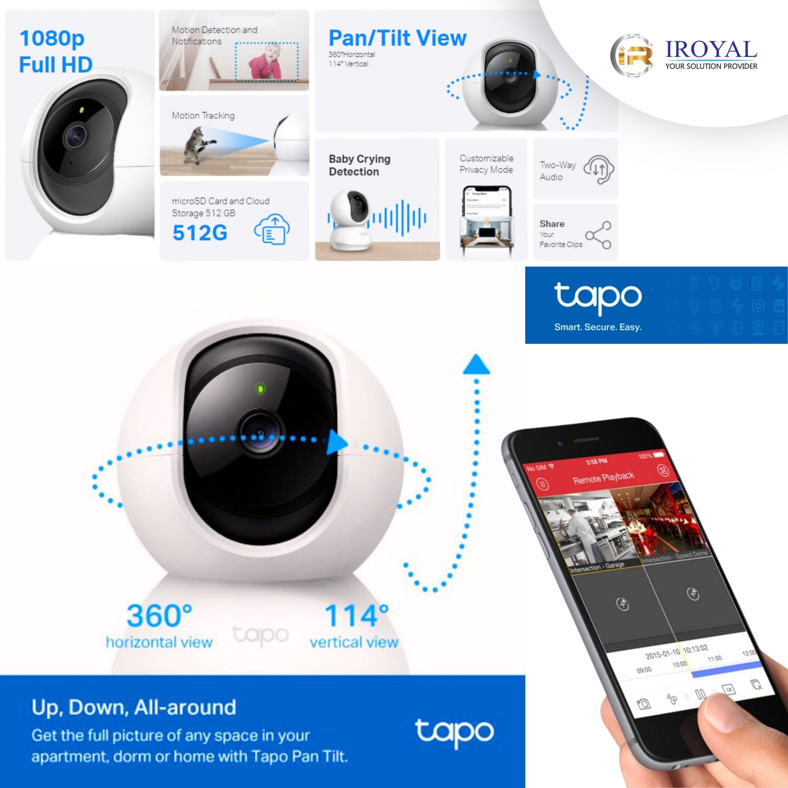 TPlink 3MP WiFi PT CCTV Solution – 6 CAM Package | Pan and Tilt | Two ...