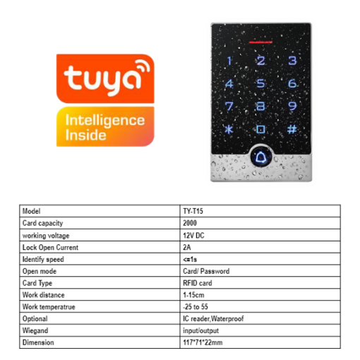 IP68 Waterproof Standalone RFID Access Control System | Metal Touch ...