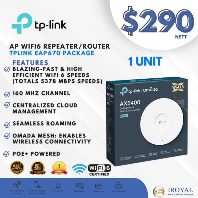 TPLINK EAP﻿670 Ap Wifi6 1 UNIT Repea﻿ter Router Ceiling Access Point ...