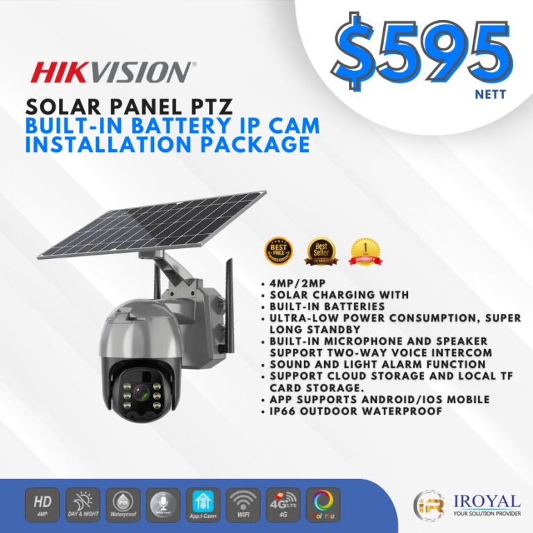Solar Panel PTZ Built-in Battery IP Cam 1 CAM Package Smart Outdoor ...