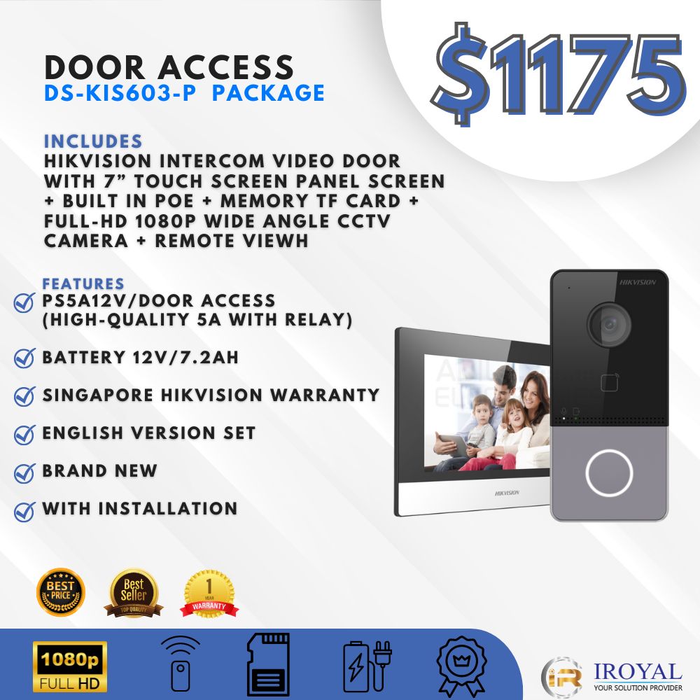 Hikvision IP Intercom Video Kit System | 7-inch colorful TFT screen ...