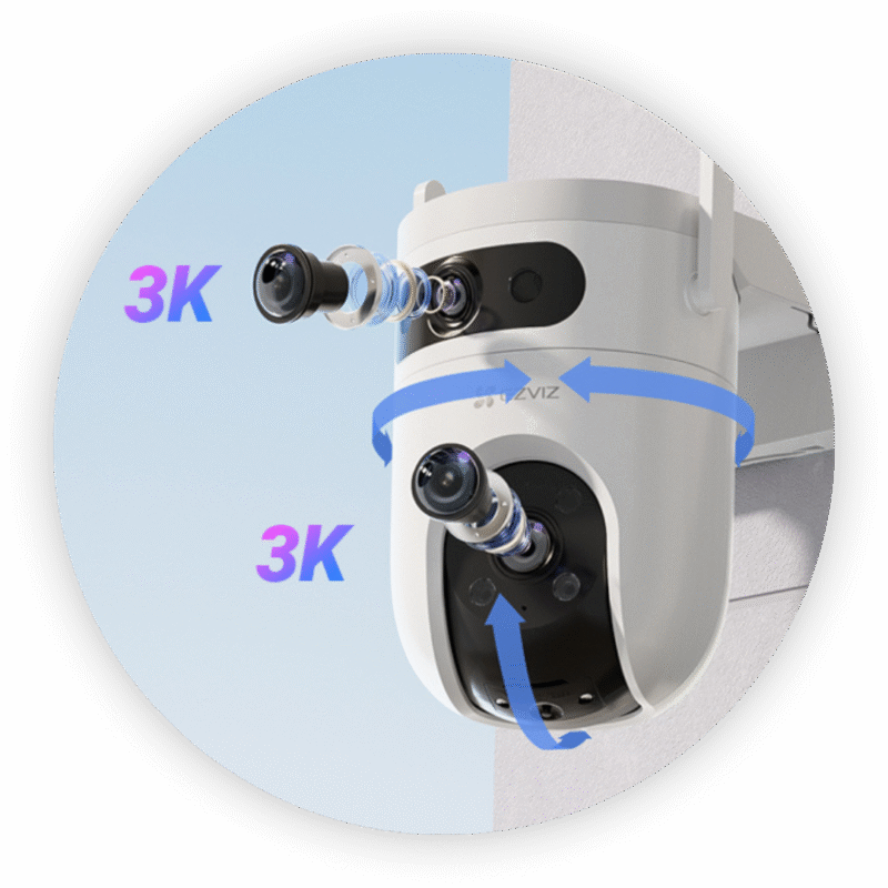 EZVIZ H9c 3K Dual-Lens Outdoor Security Camera 360 degrees, PTZ WiFi ...